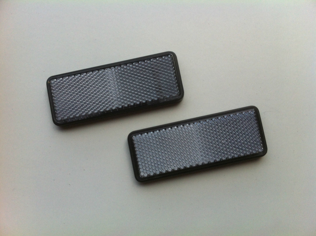 Trailer Reflectors - White Self-Adhesive (Pair) - Savage Trailers